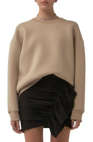 GREY LAB Grey Lab Relaxed Fit Crewneck Sweatshirt Taupe
