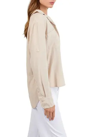 Bella Dahl Split Back Button-up Shirt - Linen Sand