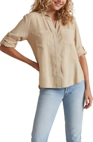 Bella Dahl BELLA DAHL Split Back Button-Up Shirt Soft Tan