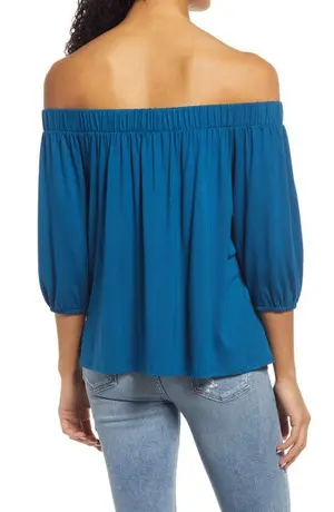 Loveappella Off-the-shoulder Top - Teal