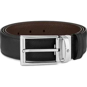 Montblanc Trapeze Reversible Leather Belt - Black/brown
