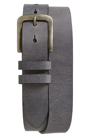 Torino Waxed Leather Belt - Charcoal
