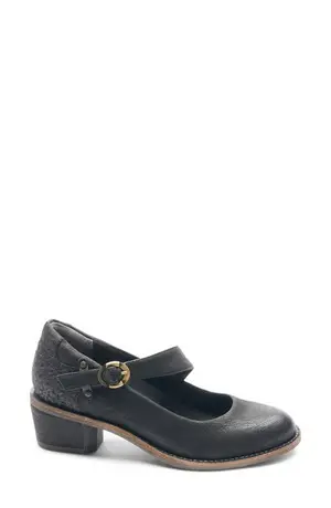 HALSA FOOTWEAR Mia Mary Jane Pump - Black Leather