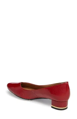 J. Reneé Bambalina Block Heel Pump - Deep Red Faux Leather