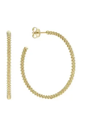 Lagos 18k Caviar Hoop Earrings - Gold