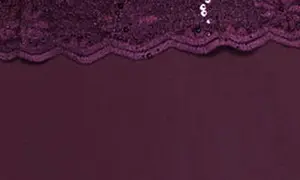 Alex Evenings Sequin Lace & Chiffon Gown - Deep Plum
