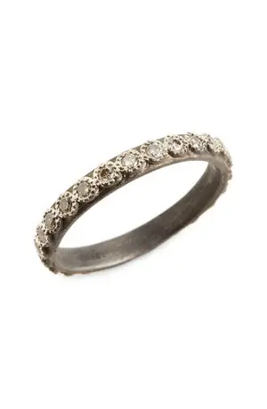 Armenta Oxidized Sterling Champagne Diamond Band Ring - No Color