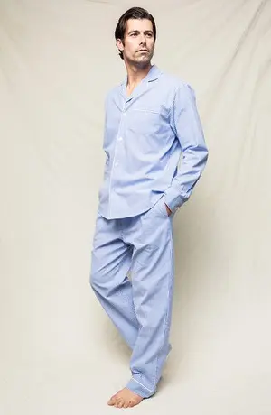 PETITE PLUME Seersucker Pajama Set - Blue