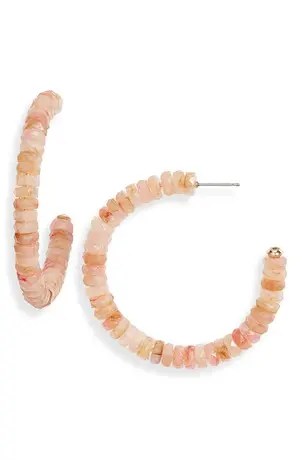 Nordstrom Beaded Hoop Earrings - Blush