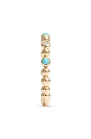 Anzie Dew Drop Étoile Diamond And Turquoise Ring