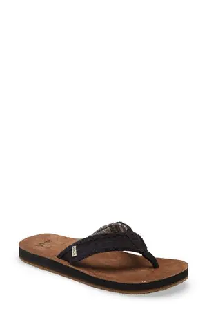 Sanuk Fraid Not Flip Flop Black