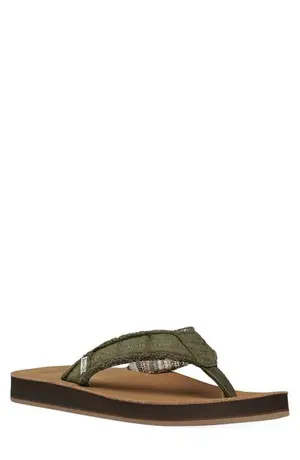 Sanuk Fraid Not Flip Flop Dark Olive