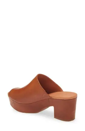CHOCOLAT BLU Platform Slide Sandal - Brown Leather