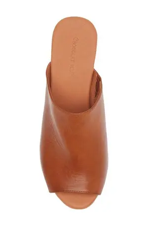 CHOCOLAT BLU Platform Slide Sandal - Brown Leather