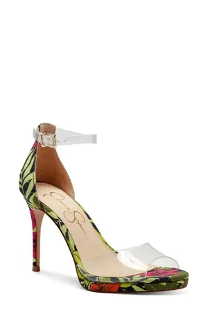 Jessica Simpson Ankle Strap Sandal Clear/ Tropic
