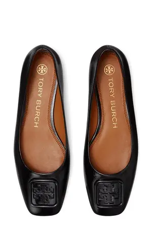 Tory Burch Georgia Square Toe Ballet Flat - Black
