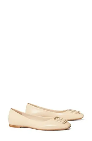 Tory Burch Georgia Square Toe Ballet Flat Brie