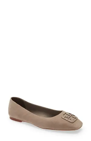 Tory Burch Georgia Square Toe Ballet Flat Grey Heron
