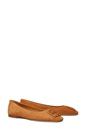Tory Burch Georgia Square Toe Ballet Flat Tan