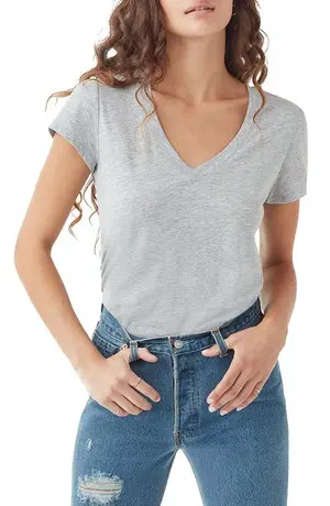 Splendid Kate V-neck T-shirt - Heather Grey