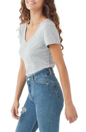 Splendid Kate V-neck T-shirt - Heather Grey
