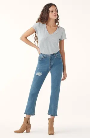 Splendid Kate V-neck T-shirt - Heather Grey