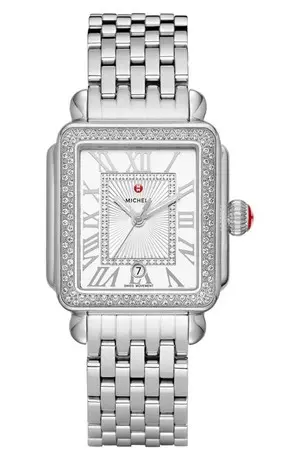 Michele Deco Madison Diamond Bracelet Watch - Silver