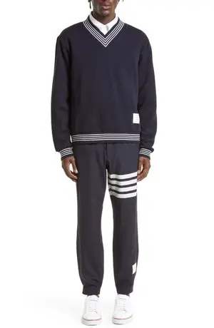 Thom Browne 4-bar Wool Track Pants - Navy