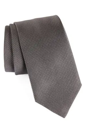 David Donahue David Donahue Stripe Silk Tie Charcoal