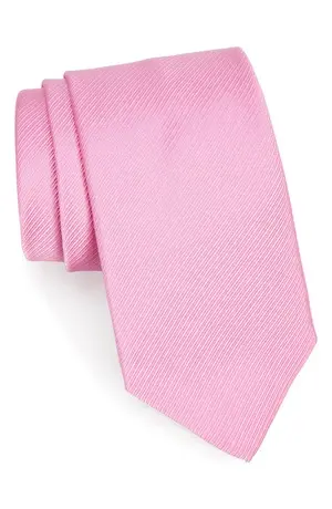 David Donahue David Donahue Stripe Silk Tie Pink