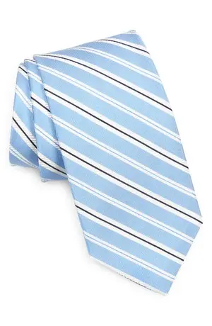 David Donahue David Donahue Stripe Silk Tie Sky