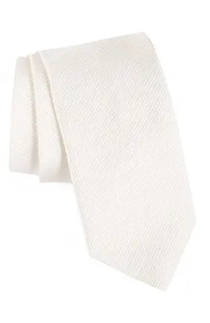David Donahue David Donahue Stripe Silk Tie White