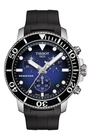 TISSOT T-sport Seastar 1000 Chronograph Watch - Black/blue/silver