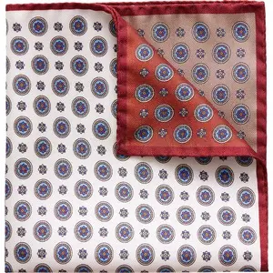 Eton Four-In-One Printed Silk Pocket Square Brown