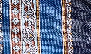 Eton Paisley Silk Pocket Square - Navy