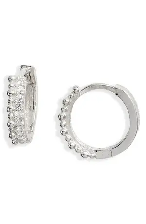 Anzie Anzie Dew Drop Huggie Hoop Earrings Silver