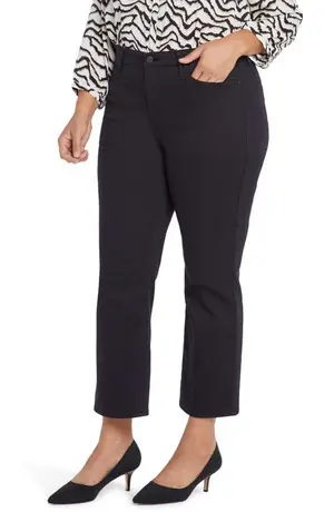 NYDJ Piper Relaxed Crop Straight Leg Jeans - Black