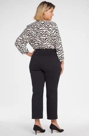 NYDJ Piper Relaxed Crop Straight Leg Jeans - Black