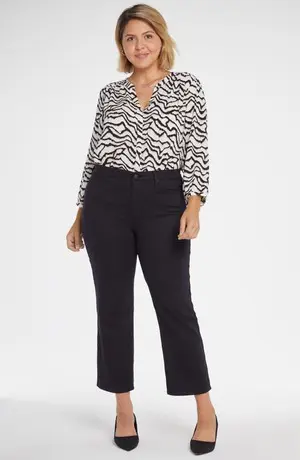 NYDJ Piper Relaxed Crop Straight Leg Jeans - Black