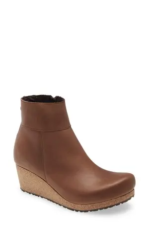 BIRKENSTOCK Papillio By  Ebba Wedge Bootie Cognac Leather