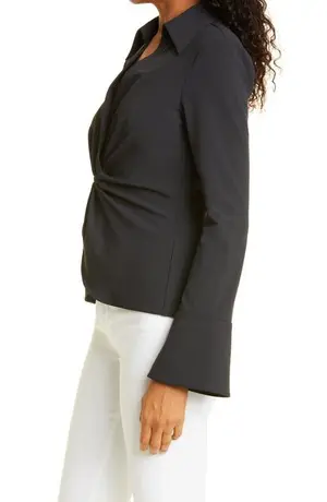 Cinq À Sept Mckenna Knot Waist Shirt - Black