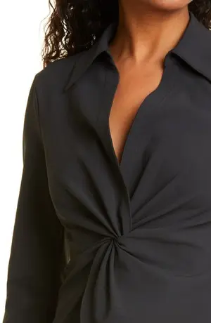 Cinq À Sept Mckenna Knot Waist Shirt - Black