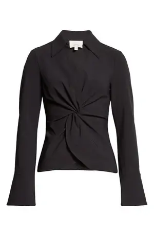 Cinq À Sept Mckenna Knot Waist Shirt - Black