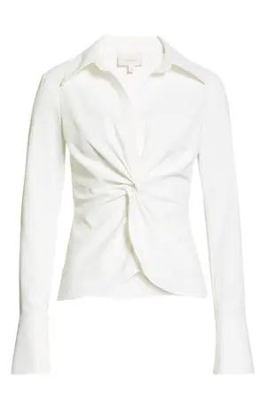 Cinq À Sept Mckenna Knot Waist Shirt - Ivory