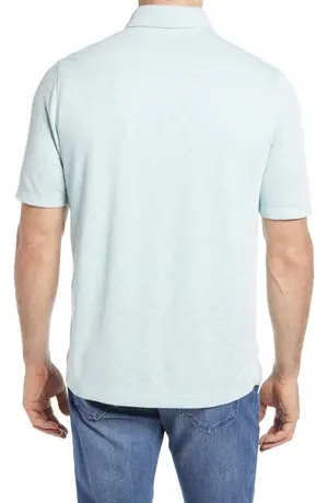 Johnston & Murphy Short Sleeve Slub Knit Polo - Mint