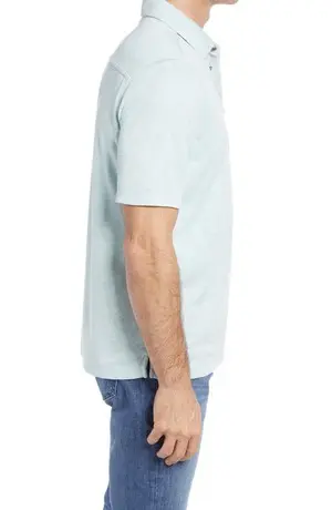 Johnston & Murphy Short Sleeve Slub Knit Polo - Mint