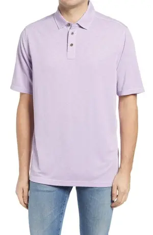 Johnston & Murphy Slub Jersey Polo - Lavender