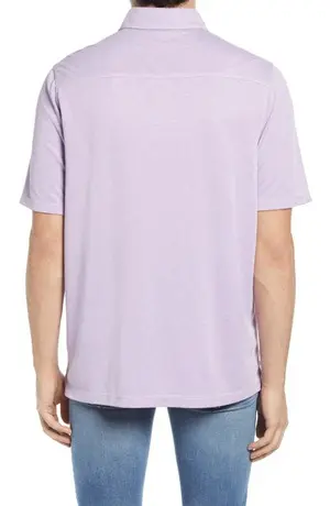 Johnston & Murphy Slub Jersey Polo - Lavender