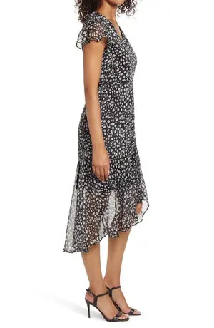 Sam Edelman Printed Ruched Midi Dress