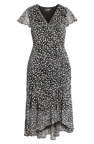 Sam Edelman Printed Ruched Midi Dress
